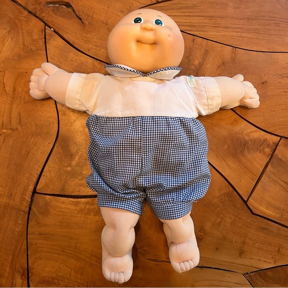 Vintage | Toys | 982 Cabbage Patch Kids Doll Baby Bald Blue Eyes Xavier ...
